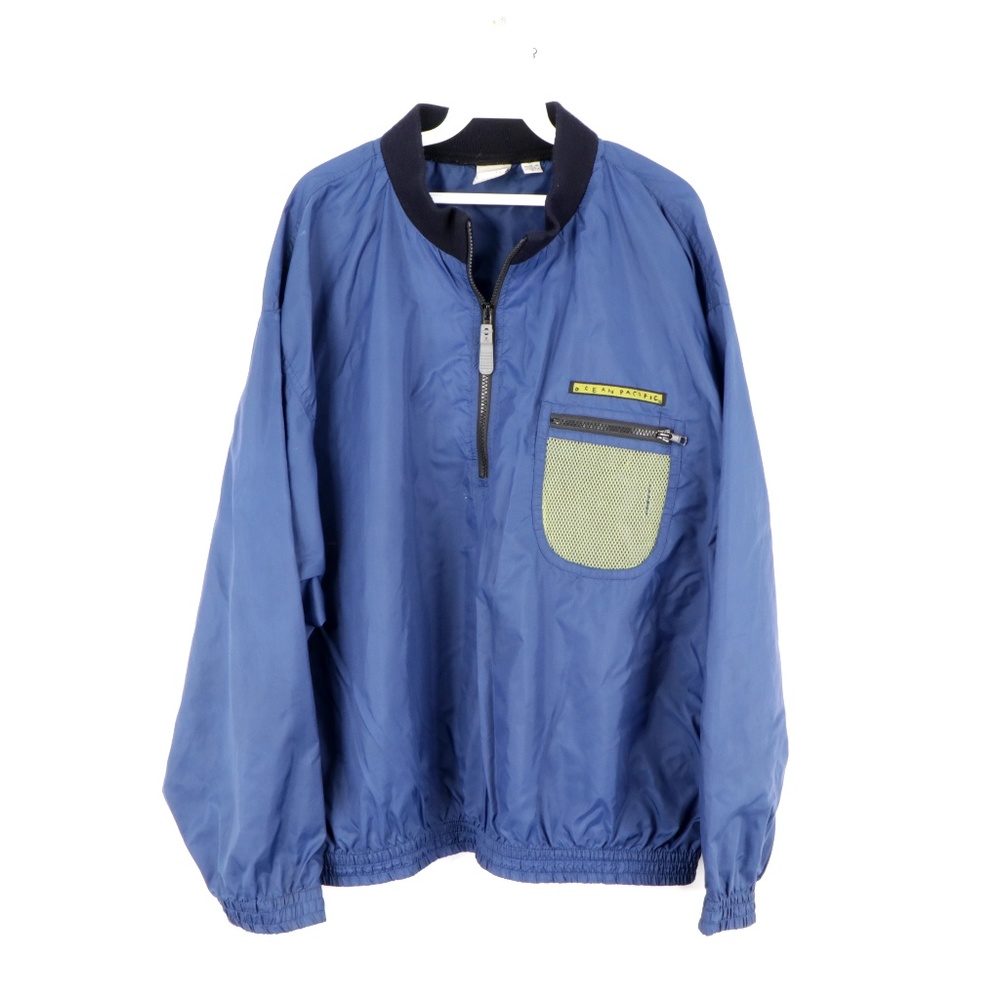 Vintage 90s Ocean Pacific Windbreaker Jacket Blue - Gem